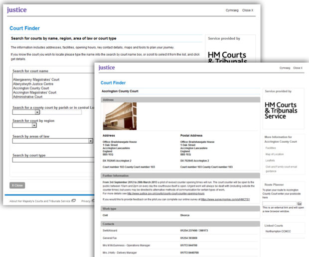 Refining court finder – Justice Digital