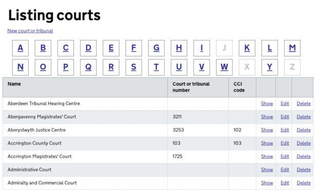 Court finder 2.0 – Justice Digital