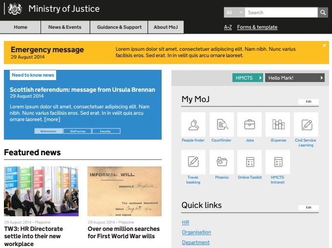 All systems go for the new MOJ intranet – Justice Digital